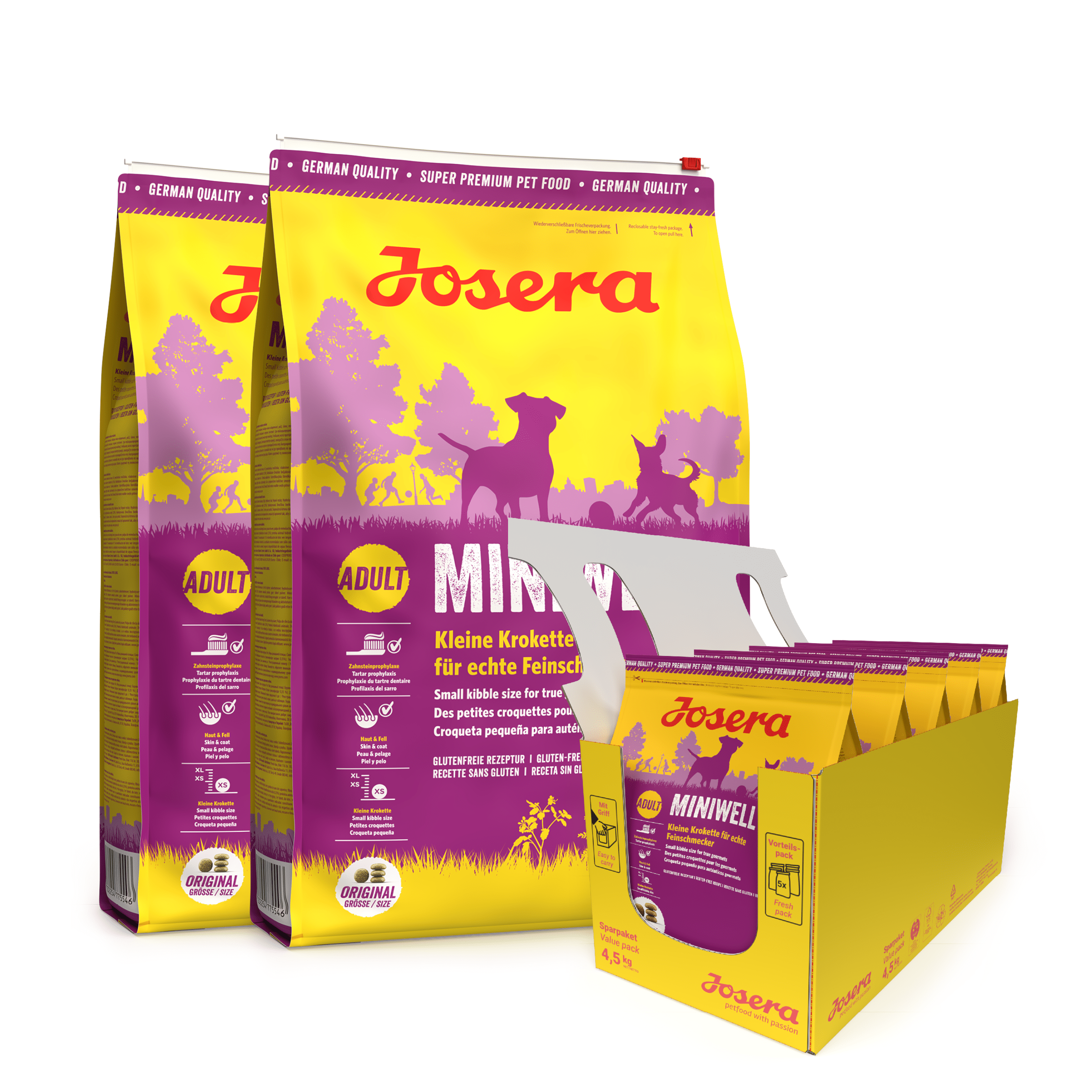 JOSERA Miniwell 2 x 10kg pro dospělé psy malých plemen + 5 x 900g ...