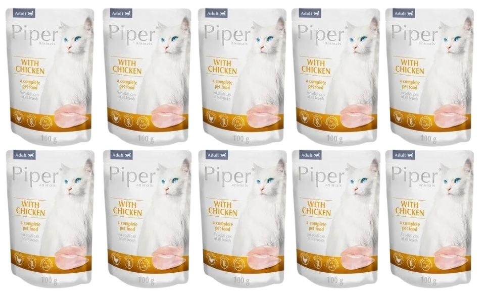 PIPER Animals Adult Kuřecí mokré krmivo pro kočky 10x100g | Fera24.cz
